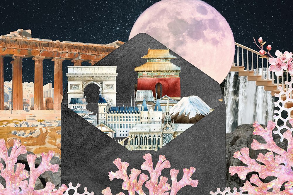 Travel world surreal escapism collage | Free Photo Illustration - rawpixel