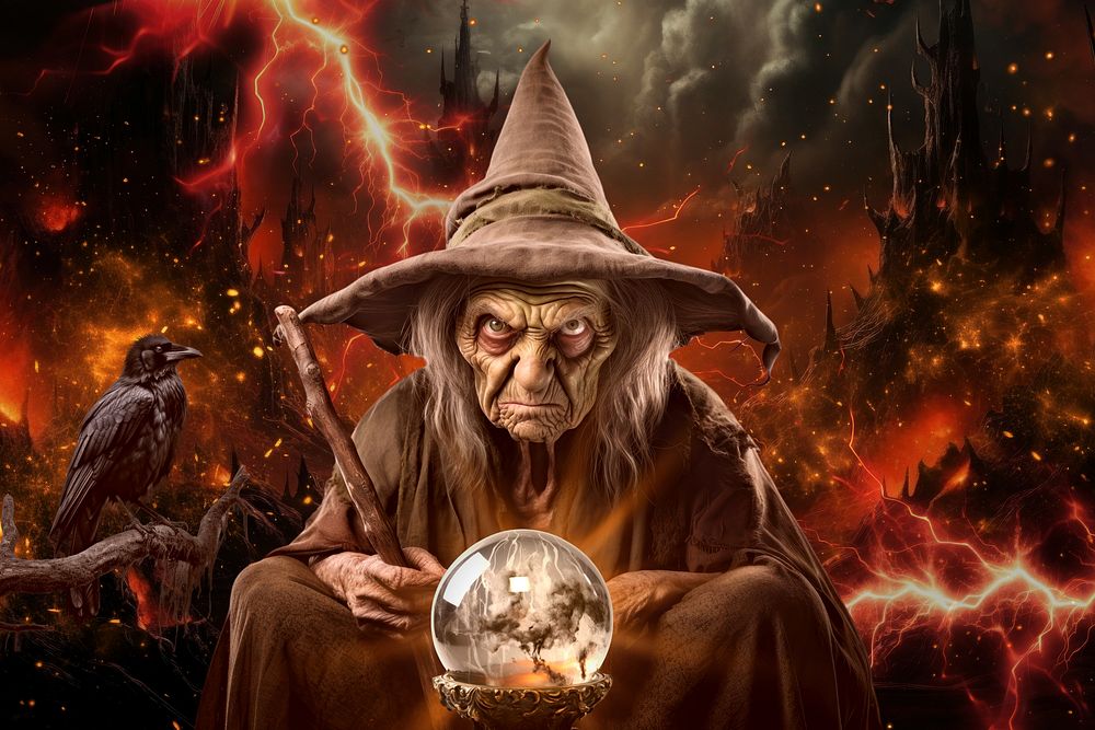 Witch casting spell fantasy remix | Free Photo Illustration - rawpixel