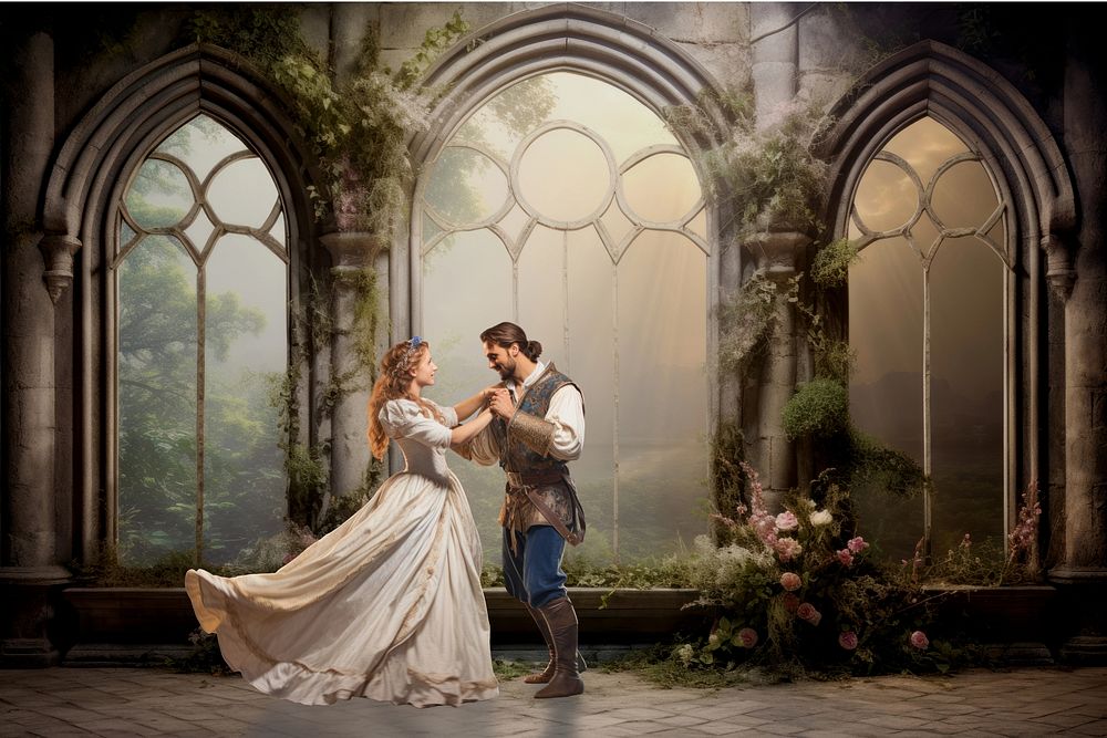 Medieval couple dancing fantasy remix | Premium Photo Illustration ...