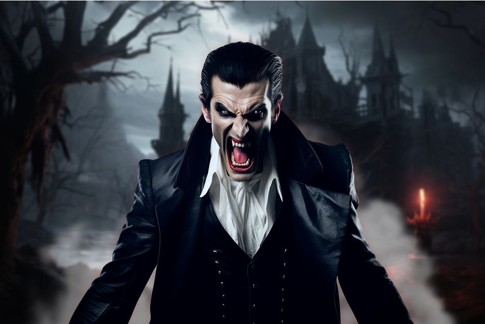 Shouting vampire fantasy remix | Premium Photo Illustration - rawpixel