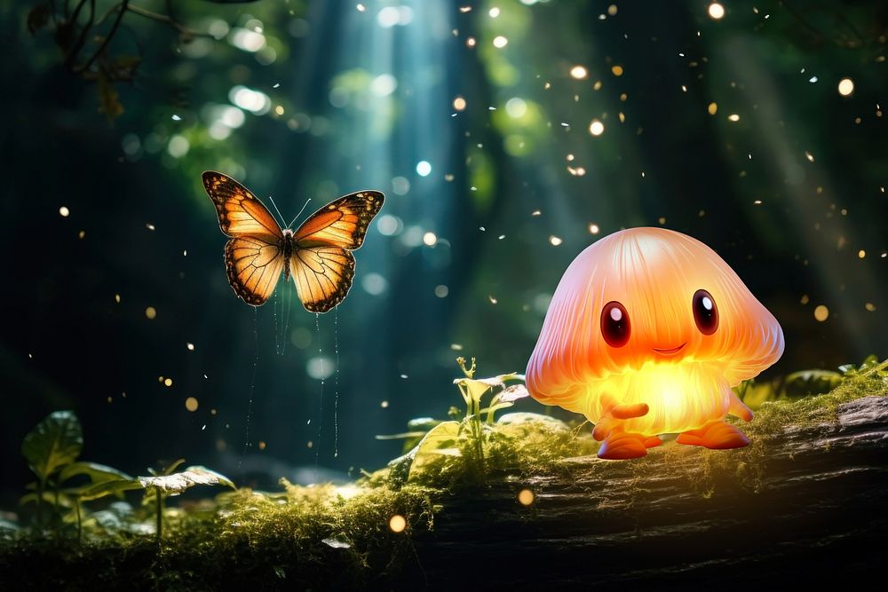 Luminous cute mushroom fantasy remix | Free Photo Illustration - rawpixel