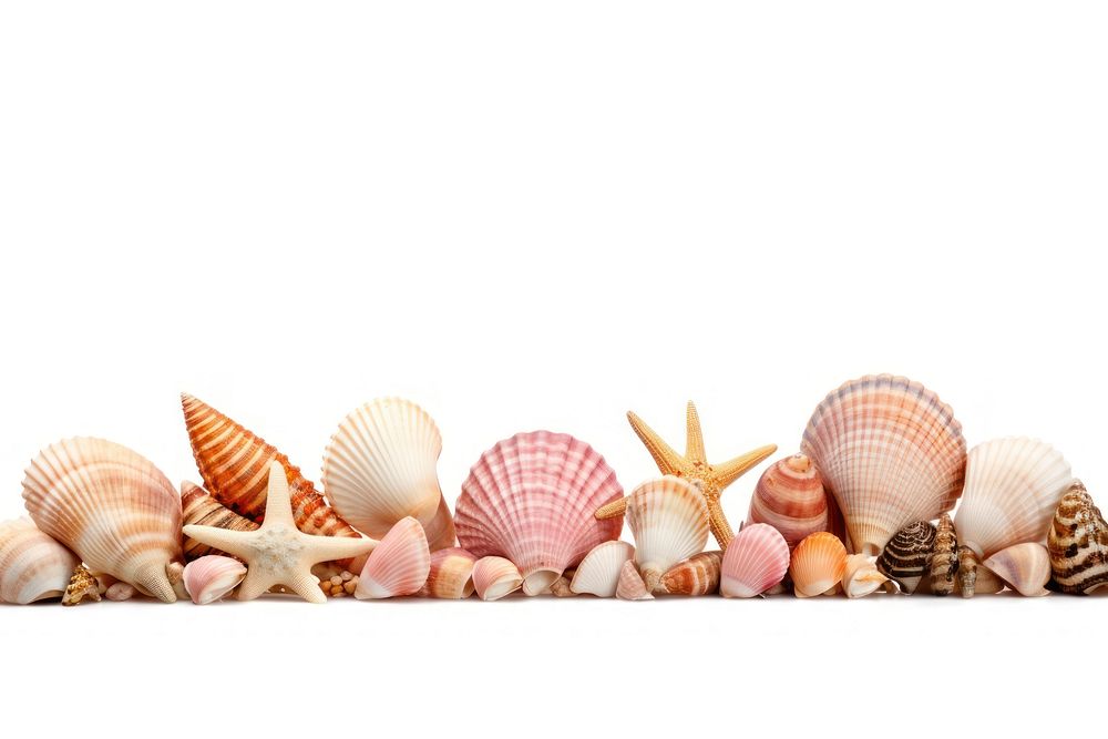 Seashells seafood white background invertebrate. | Free Photo - rawpixel