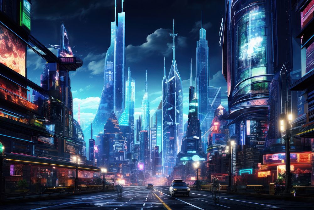 Distopian city architecture metropolis cityscape | Free Photo - rawpixel