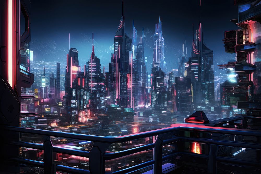 Distopian city architecture metropolis cityscape. | Free Photo - rawpixel