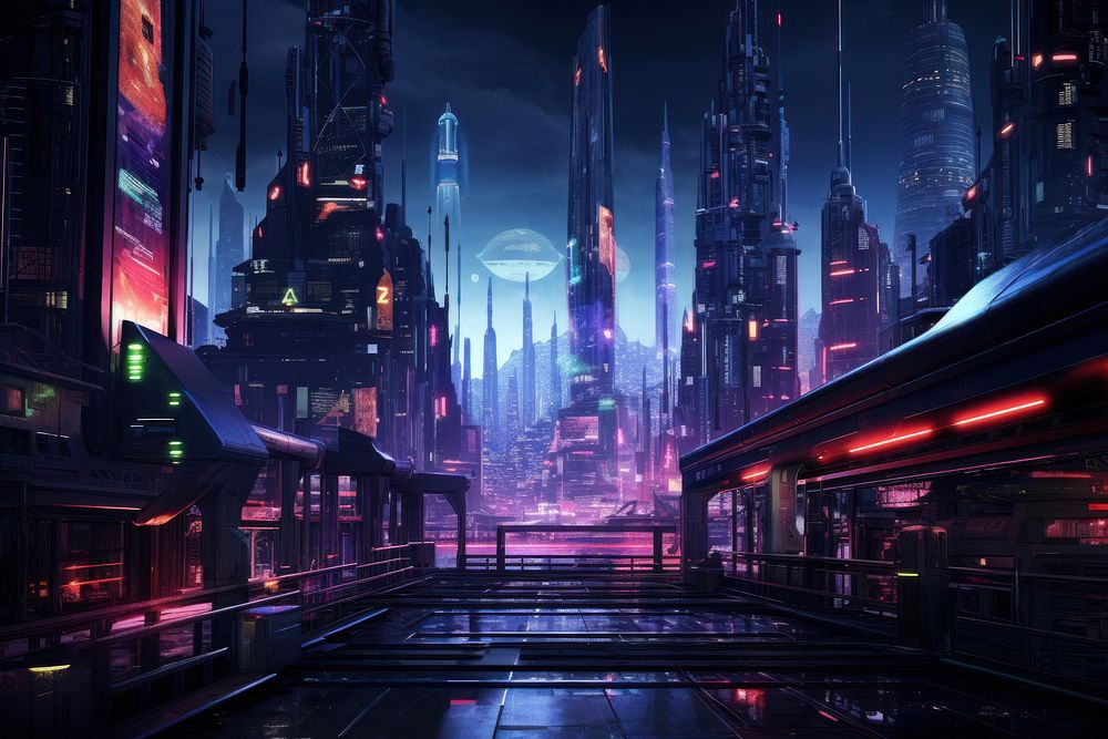 Distopian city architecture cityscape building. | Premium Photo - rawpixel