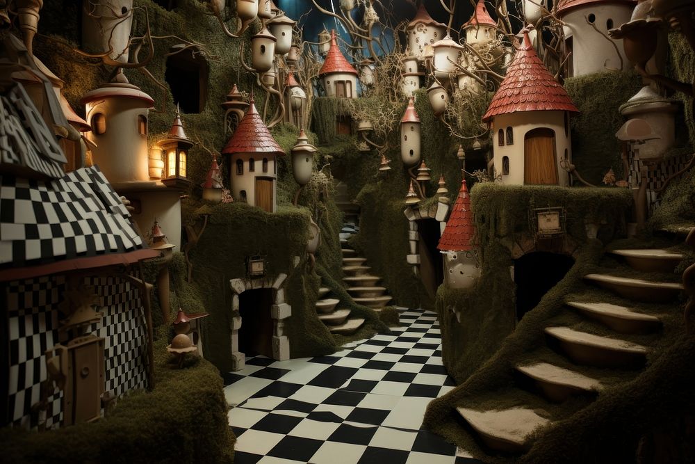 Wonderland rabbit hole architecture christmas | Free Photo - rawpixel