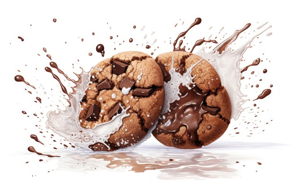 Cookie chocolate food white background. | Free Photo Illustration ...