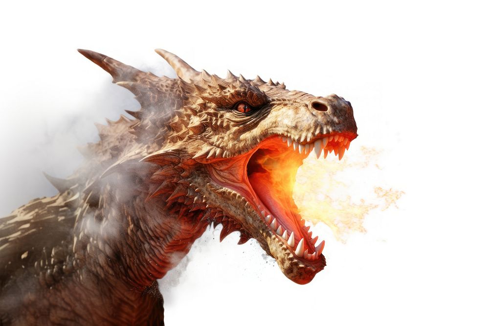 Dragon spitting fire dinosaur animal | Free Photo - rawpixel