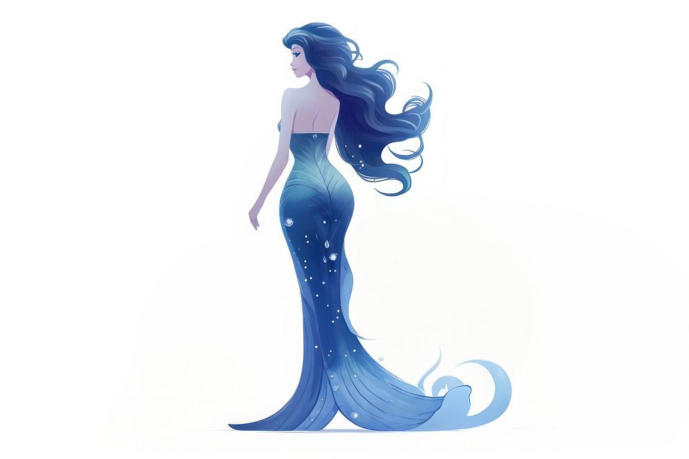 Mermaid cartoon drawing sketch. | Free Photo Illustration - rawpixel