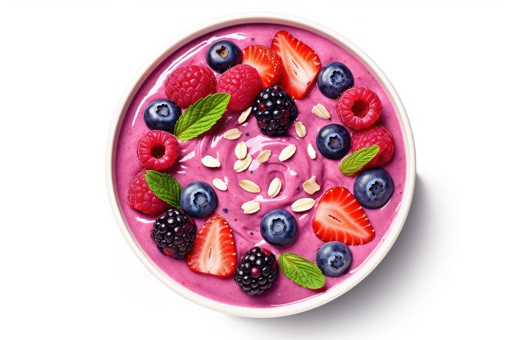 Smoothie bowl berry raspberry blueberry. | Free Photo - rawpixel