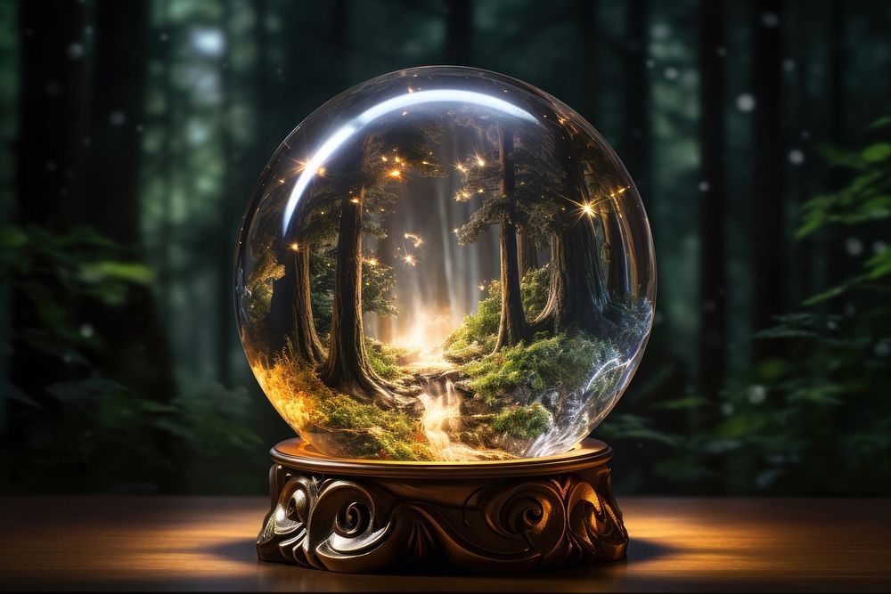 Crystal ball sphere photo illuminated. | Premium Photo - rawpixel