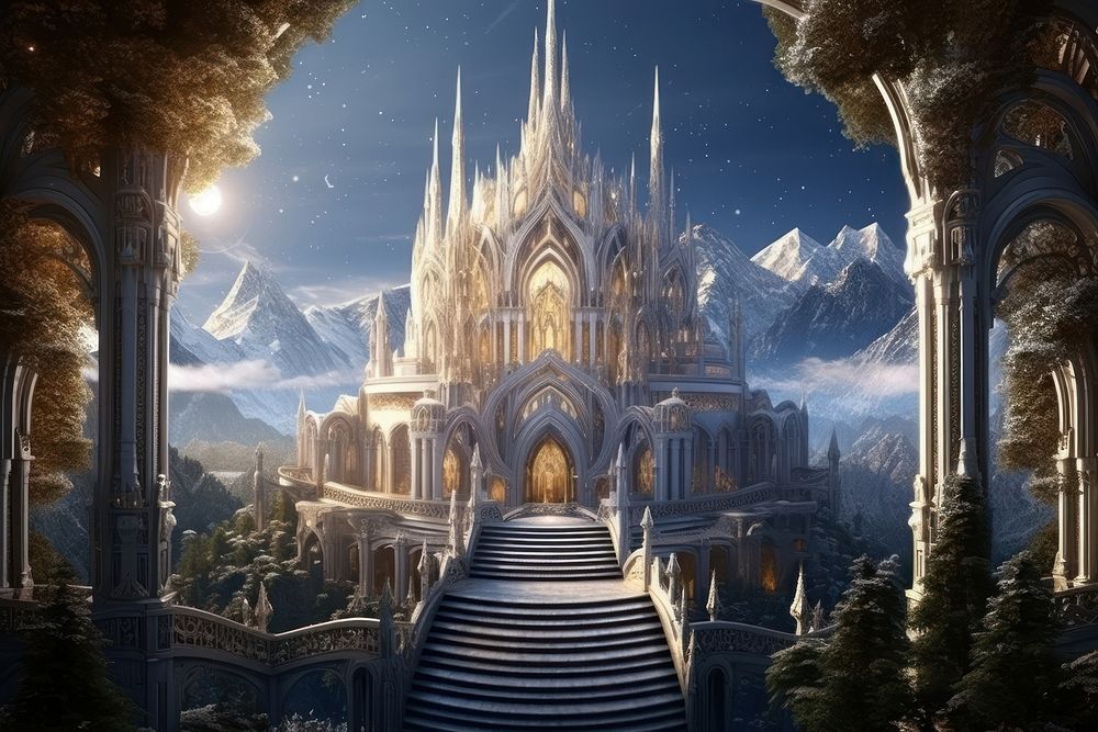 Utopian heaven architecture building outdoors. | Premium Photo - rawpixel