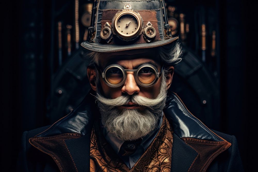 Steampunk man portrait adult photo. | Premium Photo - rawpixel