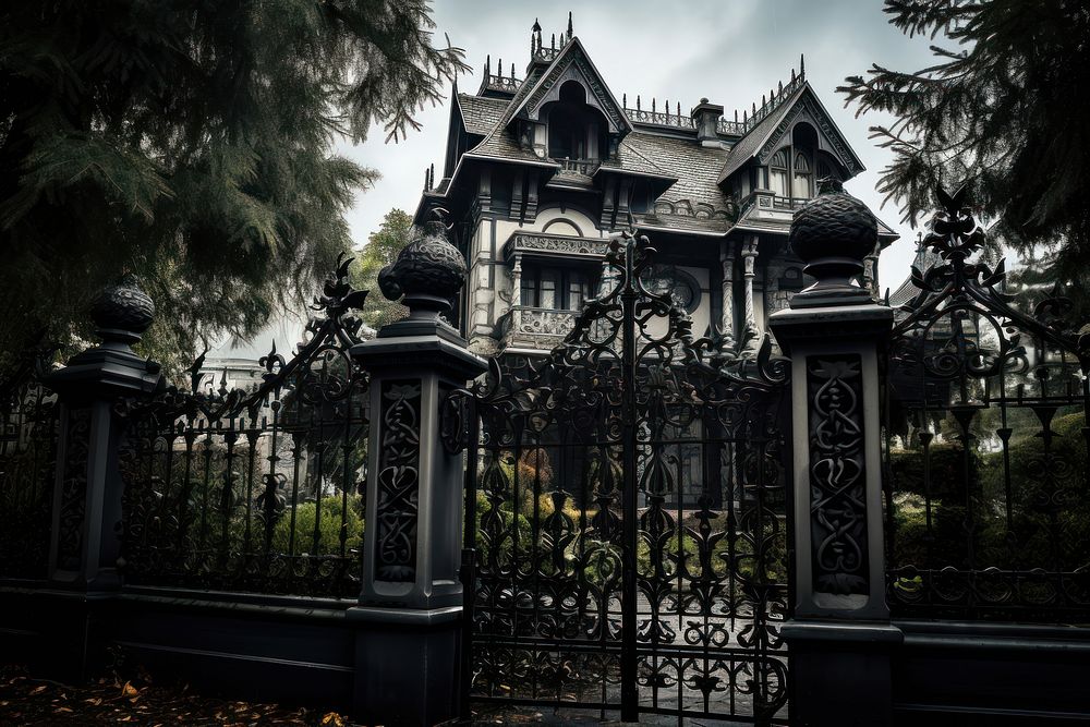 Haunted mansion architecture building outdoors. | Premium Photo - rawpixel