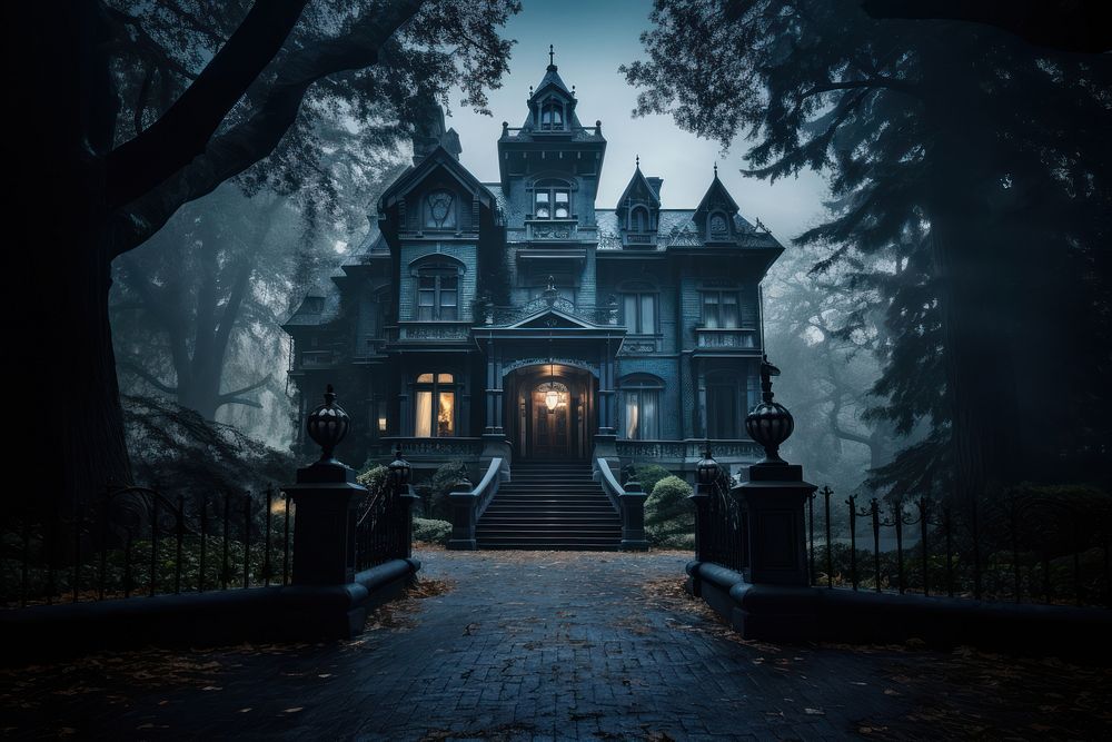 Haunted mansion architecture building house. | Premium Photo - rawpixel