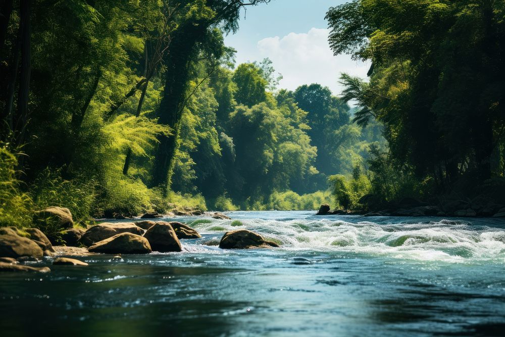 River landscape outdoors nature. AI | Free Photo - rawpixel