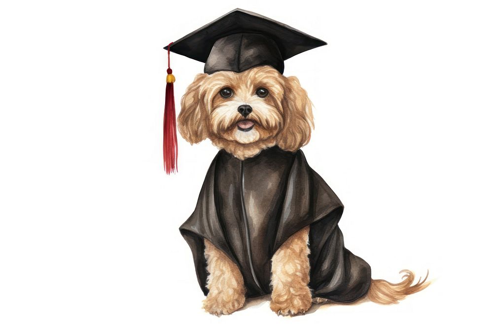 Graduation dog cartoon animal. AI | Premium Photo Illustration - rawpixel