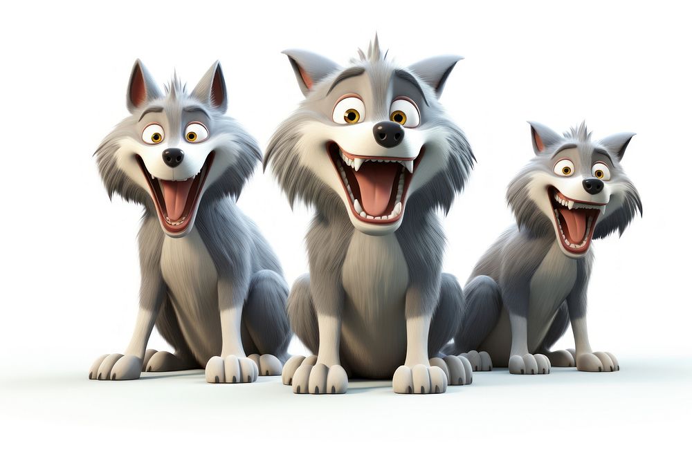 Cartoon wolfs cartoon mammal animal. | Premium Photo Illustration ...
