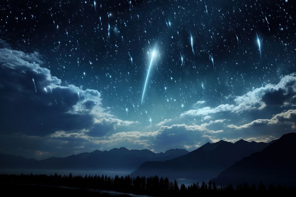 Meteor rain landscape astronomy outdoors. | Free Photo - rawpixel