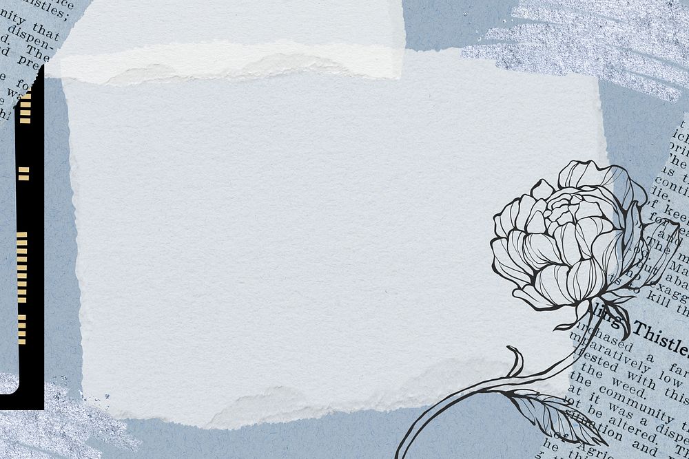 Vintage newspaper Ephemera blue background | Premium Photo Illustration ...