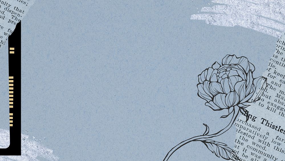 Vintage newspaper Ephemera blue computer | Premium Photo Illustration ...