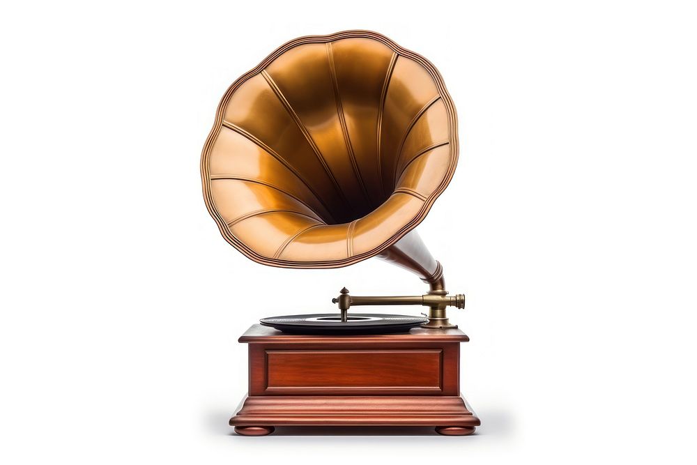 Vintage gramophone technology white background | Premium Photo - rawpixel
