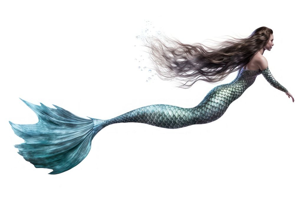 Beautiful mermaid swimming animal white | Premium Photo - rawpixel