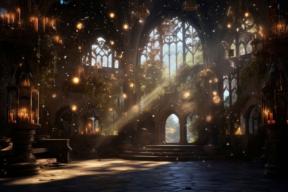 Wizard light architecture building. AI | Premium Photo - rawpixel