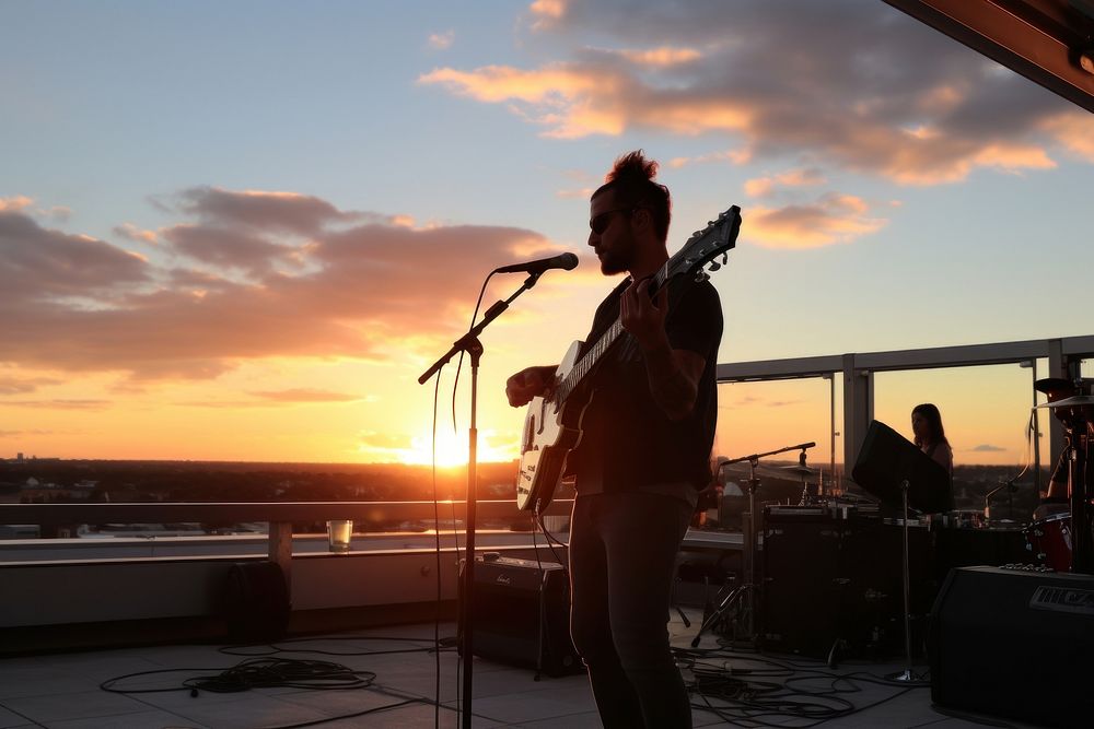 Rooftop music musician guitar. | Free Photo - rawpixel