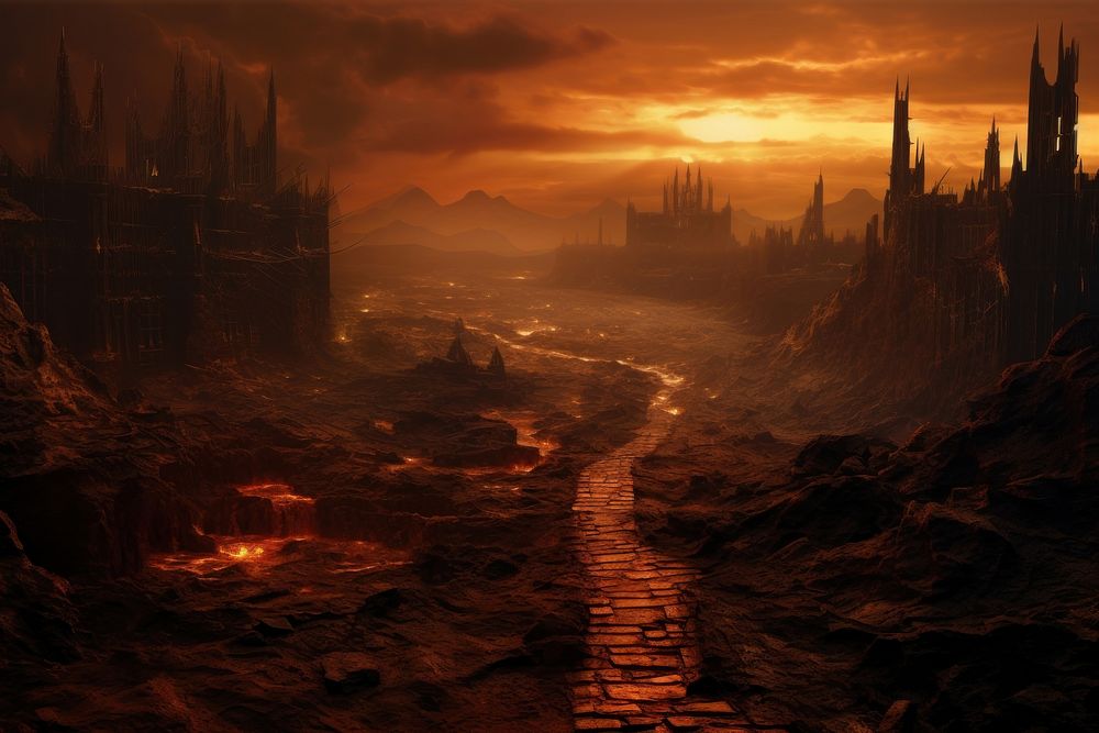 Hell landscape outdoors nature. AI | Premium Photo - rawpixel