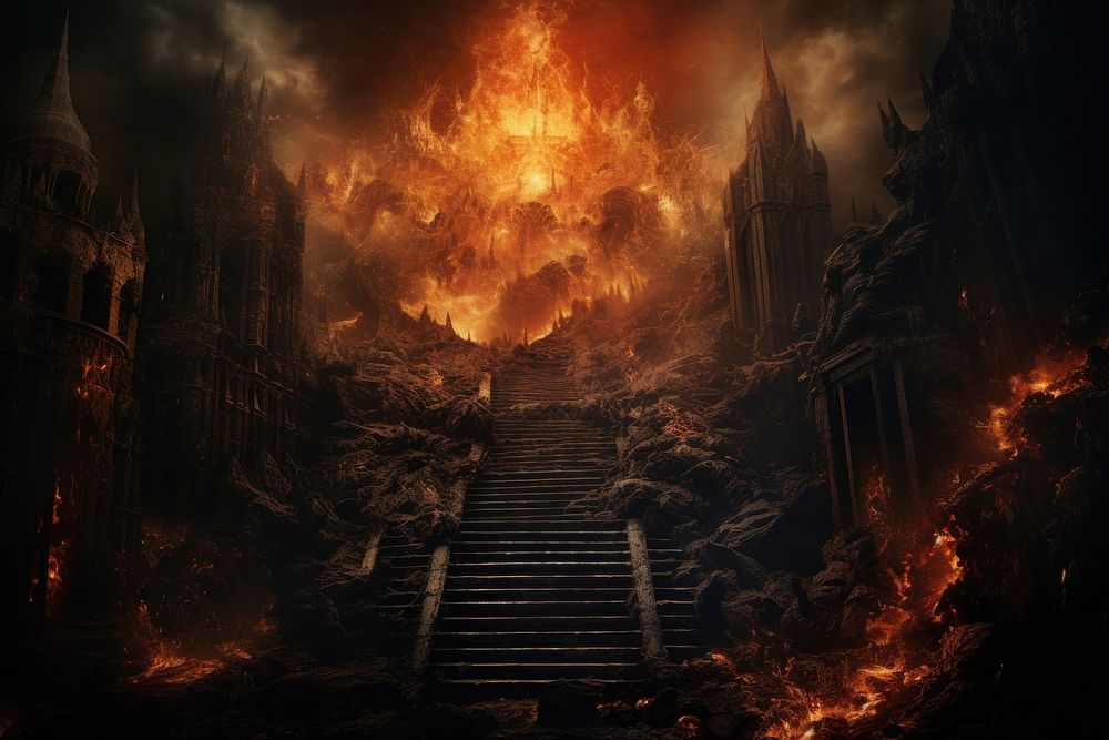 Hell fire architecture screenshot. | Premium Photo - rawpixel