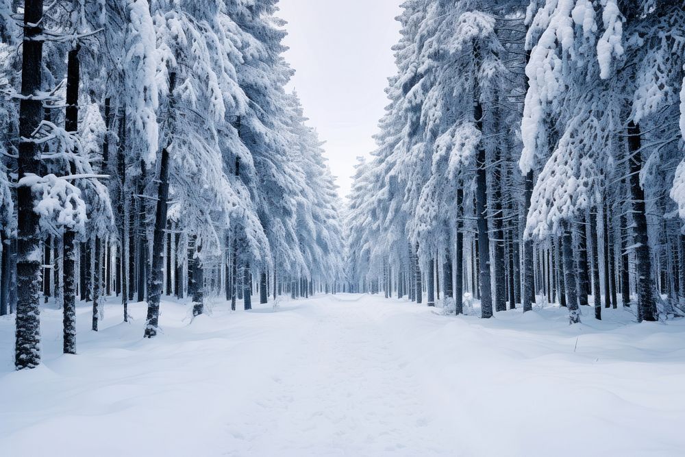 Snow forest landscape outdoors woodland. | Free Photo - rawpixel