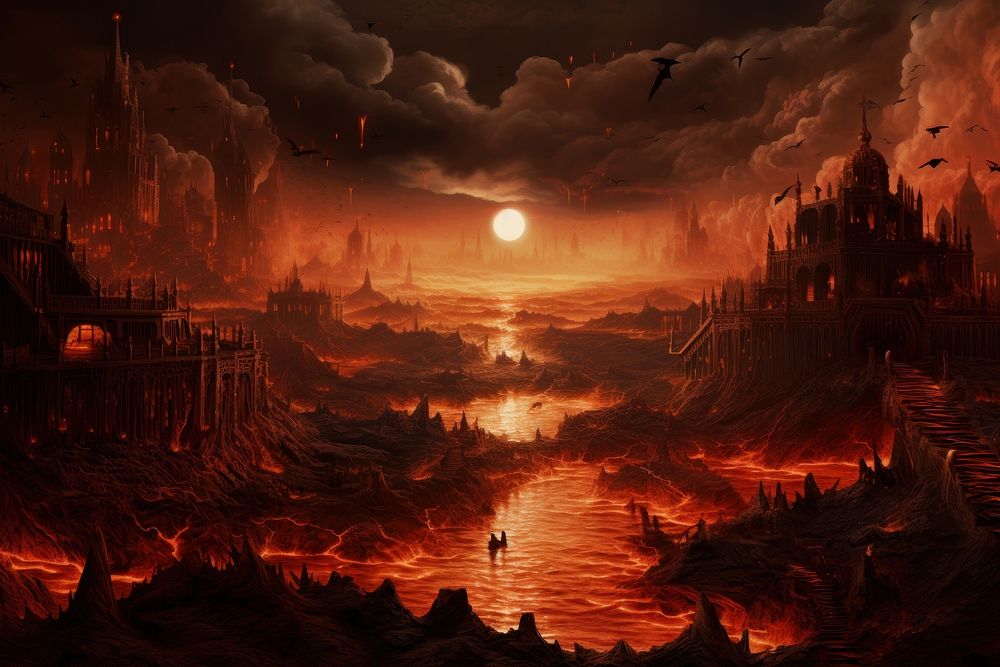 Hell bonfire night architecture. AI | Free Photo - rawpixel