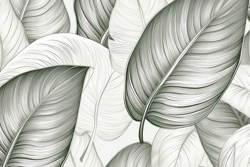 Botanical leaf pattern line art | Premium Photo Illustration - rawpixel