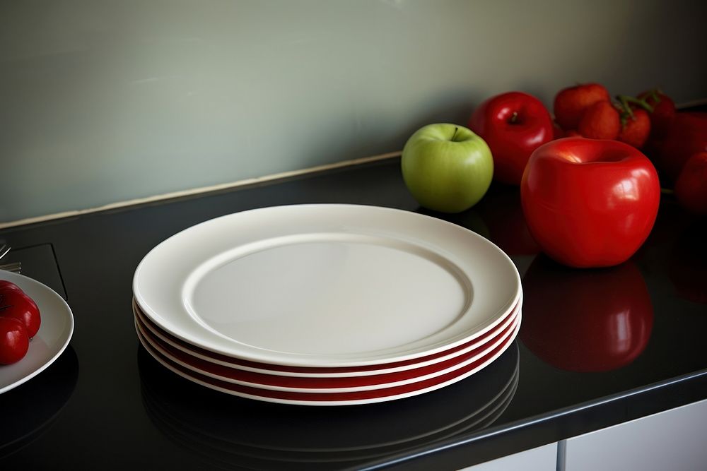 Plate kitchen table apple. | Free Photo - rawpixel