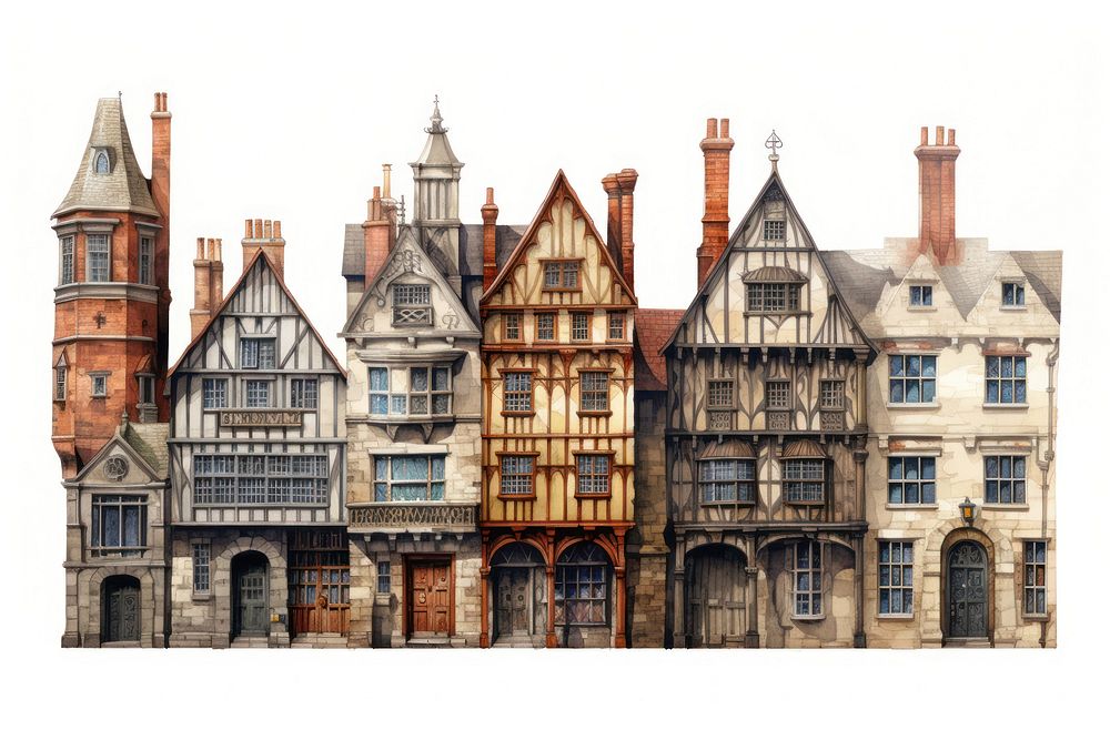 English architecture building house city. | Premium Photo Illustration ...