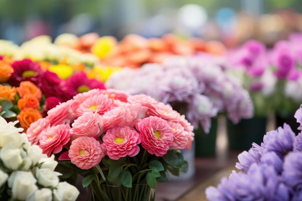 Beautiful colorful flowers outdoors petal | Free Photo - rawpixel
