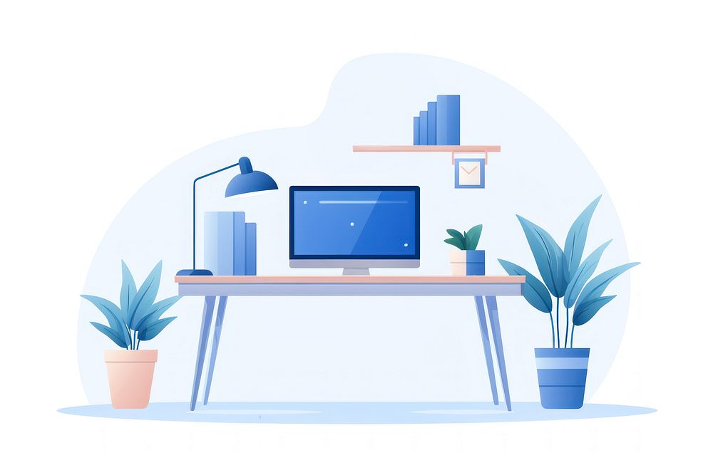 Computer furniture table desk. AI | Free Photo Illustration - rawpixel