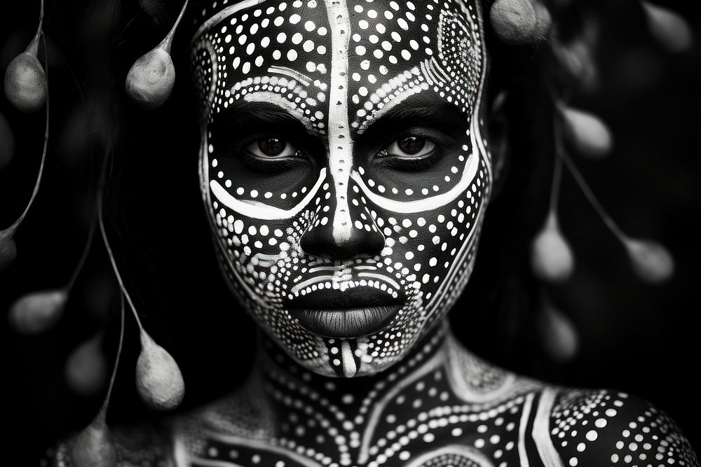 Aboriginal art portrait adult black. | Premium Photo - rawpixel