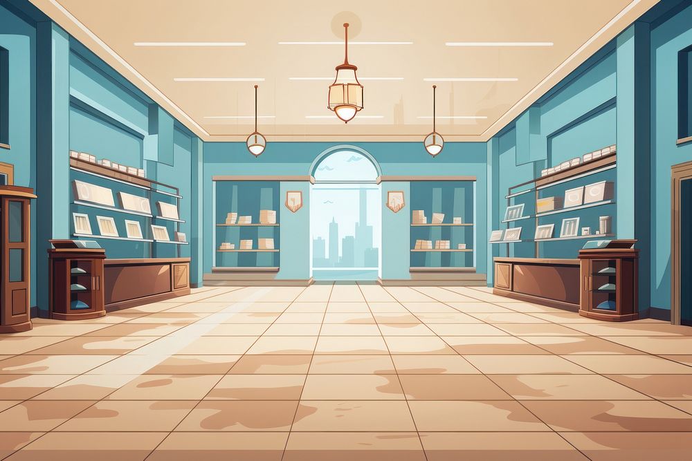 Retail store architecture flooring building. | Free Photo Illustration ...