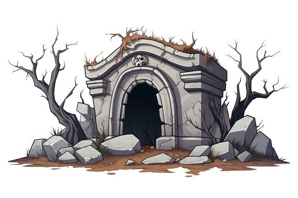 Tomb drawing architecture outdoors. AI | Free Photo Illustration - rawpixel