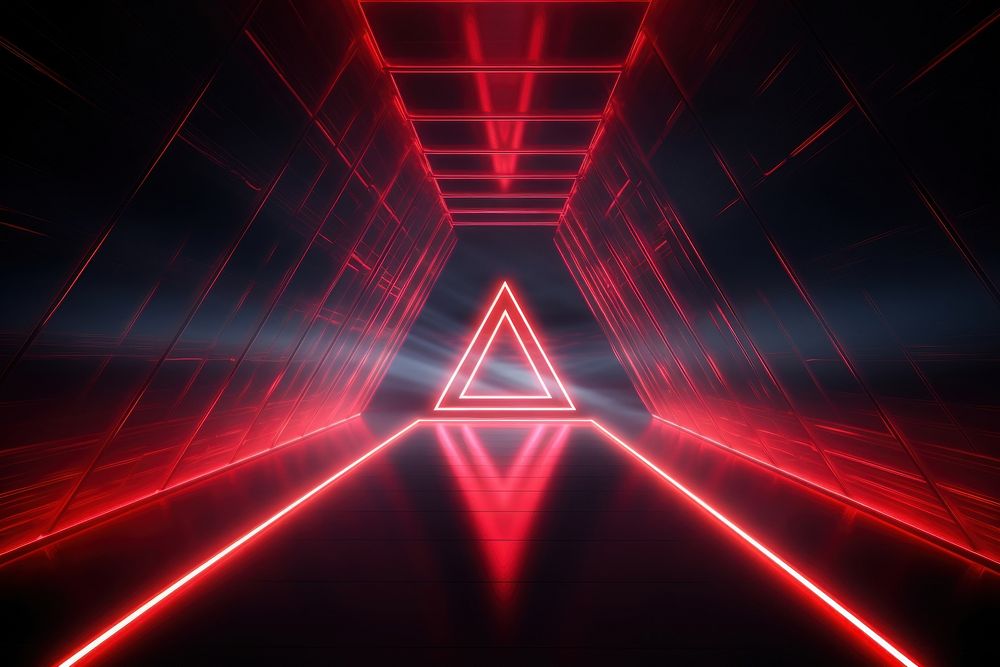 Neon triangular geometric light. AI | Free Photo - rawpixel