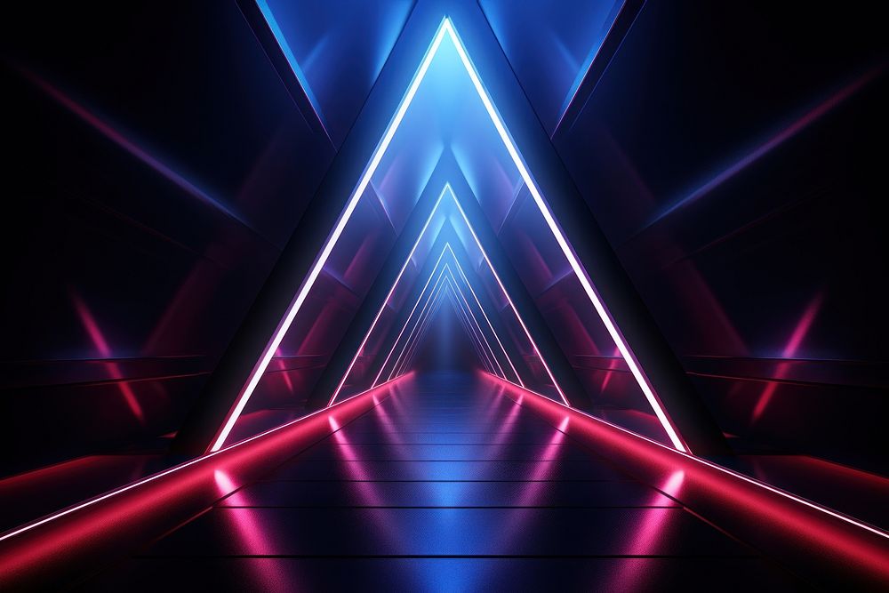 Neon triangular geometric light. AI | Free Photo - rawpixel