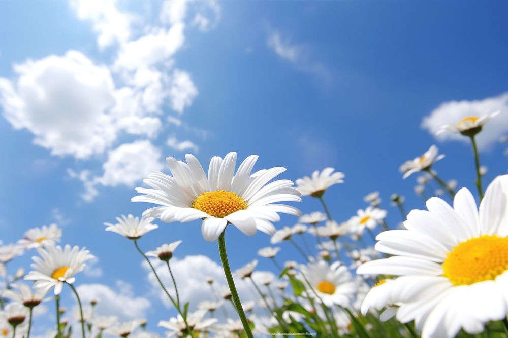 Nature daisy sky landscape. AI | Free Photo - rawpixel