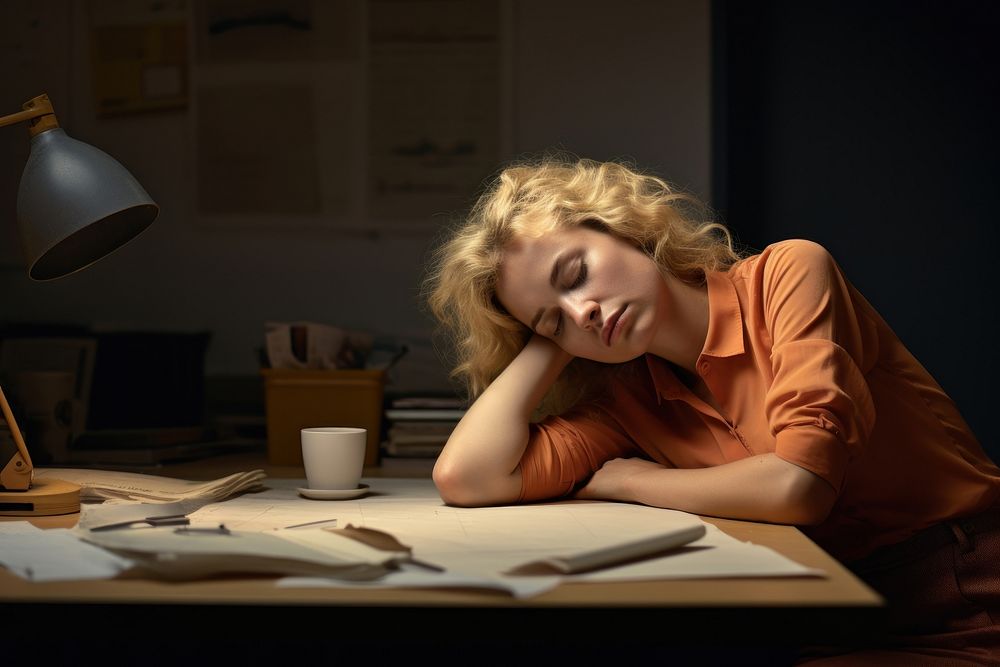 Woman worker adult desk contemplation. | Free Photo - rawpixel