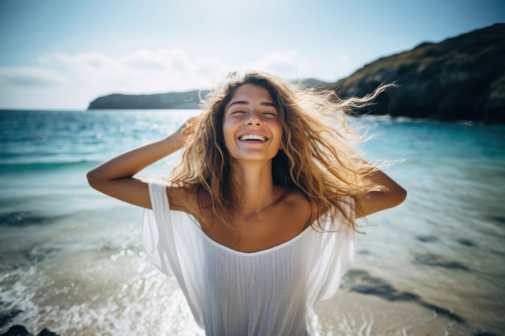 Relaxing laughing portrait outdoors. | Premium Photo - rawpixel