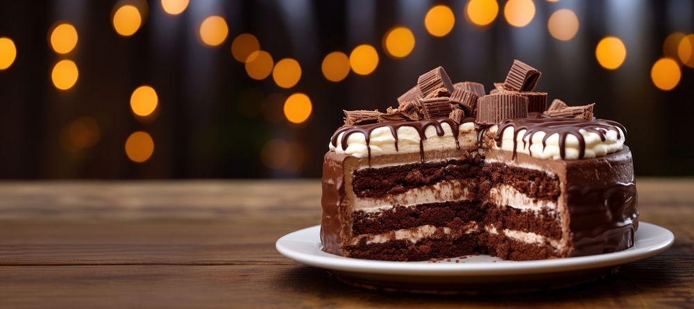 Chocolate cream cake dessert table | Premium Photo - rawpixel