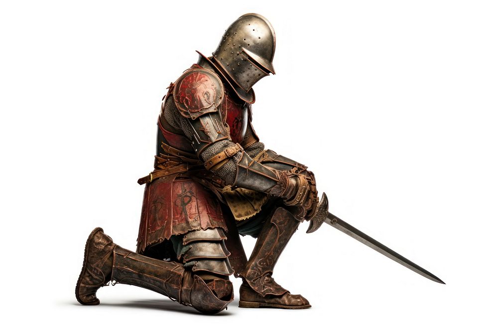 Knight holding shield kneeling weapon | Premium Photo - rawpixel