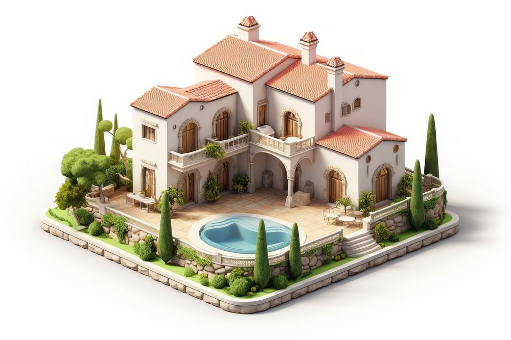 Italian villa architecture building house. | Premium Photo Illustration ...