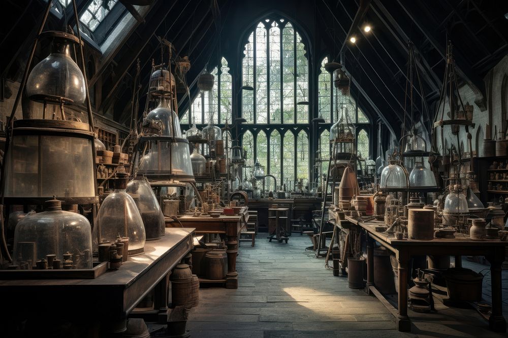 Alchemy workshop architecture building manufacturing. | Free Photo ...